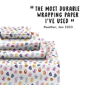CENTRAL 23 - Crystals Gift Wrap - 6 Wrapping Paper Sheets - Precious Stones on White Background - For Birthdays - Women Girls - Recyclable