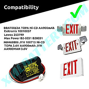 XML Battery (2 Pack) BBAT0063A TOPA Ni-CD AA900mAh 3.6V AA900MAH MH468886 JYH 100715 Ni-CD 3x1.2v 1.0ah AA1000mAh