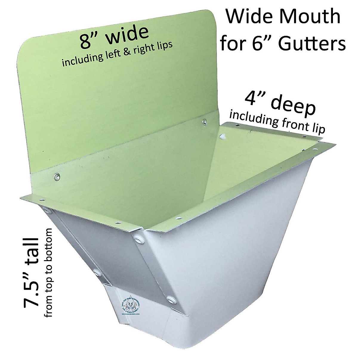 Wide Mouth Gutter to Downspout Funnel for 3x4 Downpipe (6 inch K Style Gutter, 3x4 inch downpipe)