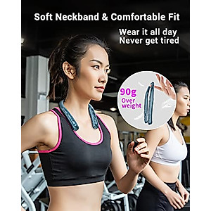 Neckband Bluetooth Speakers，BBH-939 Portable Bluetooth Speakers Wireless Wearable Speaker CVC 8.0 Noise Cancelling 3D Surround Sound Personal Sport Speaker with Mic for Home&Outdoor(Blue 2023)