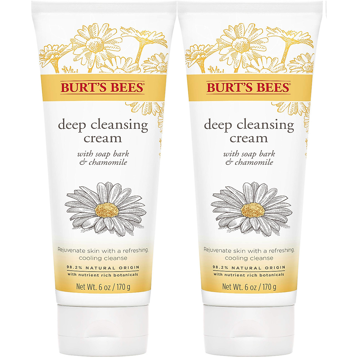 Burt's Bees Soap Bark and Chamomile Deep Cleansing Cream, 6 ounce pack of 2