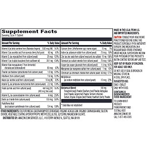 Amazon Elements Men’s One Daily Multivitamin, 62% Whole Food Cultured, Vegan, 65 Tablets, 2 month supply (Packaging may vary)