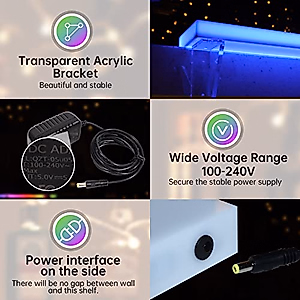 Cimcame Led Lighted Liquor Bottle Display Shelf Set of 2 with Remote&APP Control 32 Inch Floating Wall-Mounted Illuminated Marquee Lighting Shelves for Home Commercial Bar