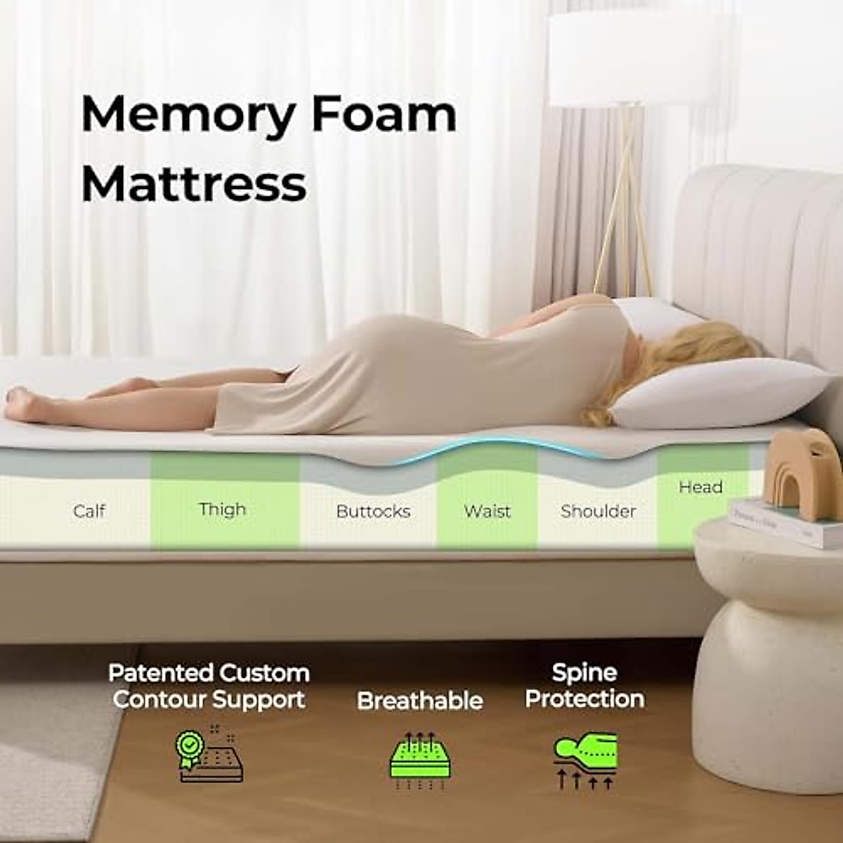 King Size Mattress, 10 Inch Cooling-Gel Memory Foam Bed Mattress in a Box for Cool Sleep & Pressure Relief, Breathable Bed Mattress with Medium Firm, CertiPUR-US Certified (10" King)