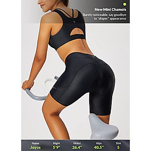 BALEAF Women's Cycling Shorts 4D Padded Bike Shorts Bicycle Biking Gear 7" Biker Shorts with Pockets UPF50+ Black L