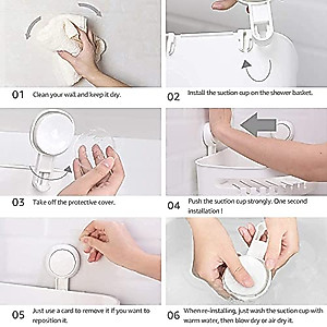 LEVERLOC Corner Shower Caddy & Soap Dish Suction Cup NO-Drilling Removable Bathroom Shower Shelf Heavy Duty Caddy Organizer Waterproof & Oilproof for Bathroom & Kitchen - White