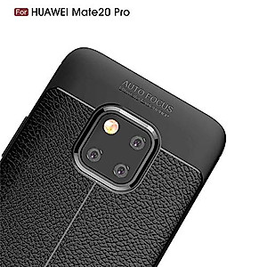 Beovtk Compatible with Huawei Mate 20 Pro case, Silicone Leather[Slim Thin] Flexible TPU Protective Case Shock Absorption Carbon Fiber Cover for Huawei Mate 20 Pro (Navy)