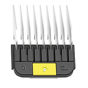 WAHL Professional Animal Stainless Steel Attachment Guide Comb Detachable Blade Pet Clippers #0 5/8” #3375-100, Stainless Steel, Black, and Yellow