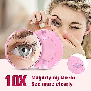 Blackhead Remover Tools, IKOCO 10PCS Stainless Steel Pimple Popper Tool Kit Including a 10X Blackhead Mirror, 8pcs Comedone Extractors and a Leather Bag, Rose Gold