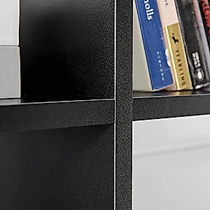 Danya B. 3-Tier Rustic Hanging Wall Mount Floating Ladder Accent Shelf with Criss Cross Asymmetrical Modern Design (Black)