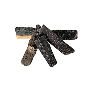 Large Gas Fireplace Logs Set of Ceramic Wood Logs. Use in Indoor, Gas Inserts, Vented, Electric, or Outdoor Fireplaces & Fire Pits. Realistic Clean Burning Accessories (4pcs)