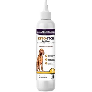 PICCARDMEDS4PETS Keto-Itch Plus Ear Flush 0.2% Chlhxdn + Keto 1% 12oz