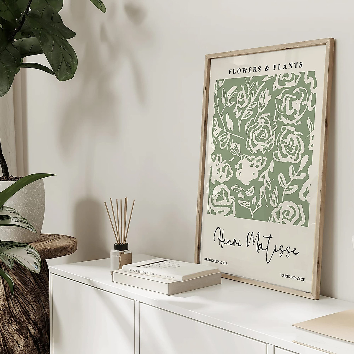 W.O.W.A - Matisse Wall Art Prints, Sage Green Abstract Wall Art for Aesthetic Home Decor (11"x14", UNFRAMED)