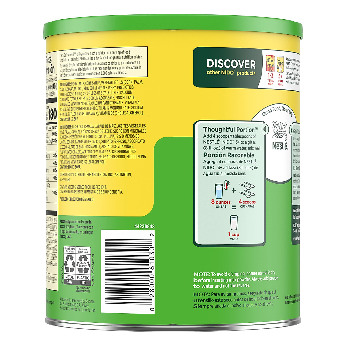 Nestle Nido 3+ Toddler Powdered Milk Beverage, 1.76 Pound