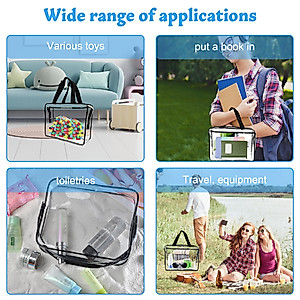 Acrebow 6 Packs Large Toy Storage Bags Clear PVC Organizing Bags With Zipper Travel Waterproof Organizer Bags For Board Games, Building Blocks, Puzzles, Toys, Kids Books
