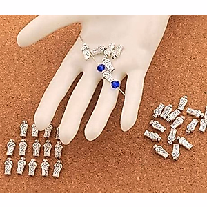 56PCS Calvas St Jude Medal Small Hole Beads Catholic Patron Saint Medal Tubes 12.6x6mm Antique Silver Spacers L1827
