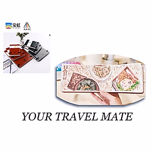 BAOHONG Academy' Watercolor Journal, PU Leather Cover, 24 Sheets Sized 6.2" x 9.4", Cold Press Academy Grade Watercolor Paper, 100% Cotton 140 lb (300 GSM), Travel Art Journal