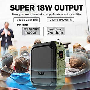 18W Voice Amplifier Portable Microphone and Speaker Set,Personal Speaker with Wired Mic Headset & Waistband,Wearable Waterproof Mini Pa System,Megaphone with Mic for Teachers,Classroom,Outdoor Speech