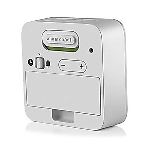 Braun Digital Travel Alarm Clock with Snooze, Compact Size, Negative LCD Display, Quick Set,Crescendo Beep Alarm in White, Model BC08W.