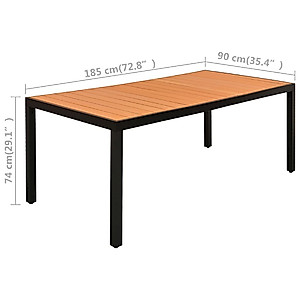 vidaXL Patio Dining Set 7 Piece Garden Dinner Dinette Table Chair Balcony Backyard Terrace Outdoor Home Decor Seating Furniture Black and Brown