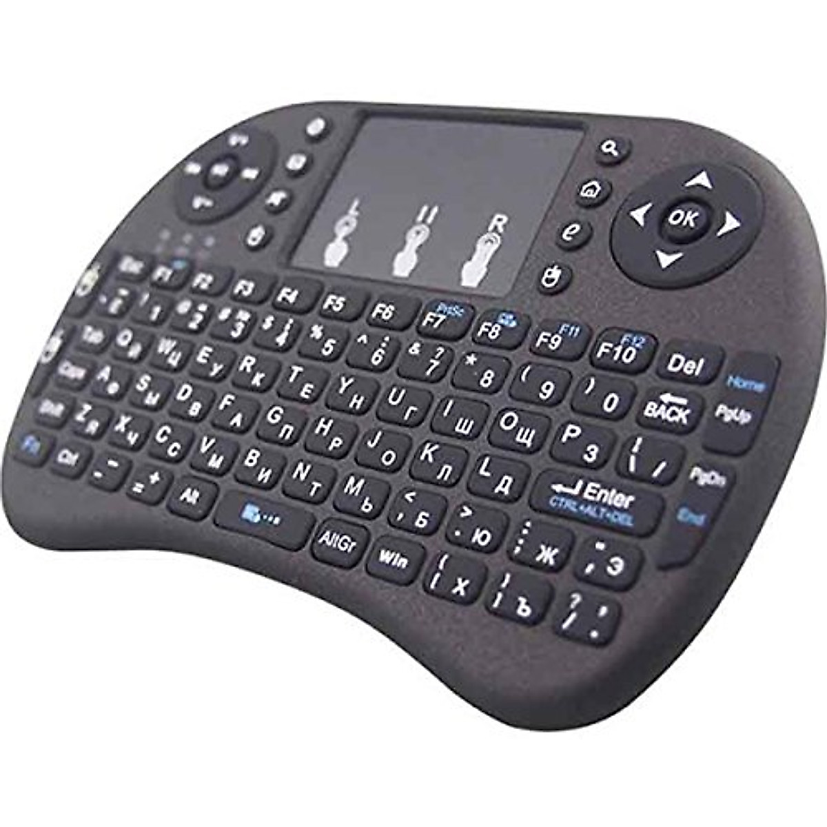 (Upgraded)Rii 2.4GHz Mini Wireless Keyboard with Touchpad,QWERTY,LED Backlit,Portable Keyboard for laptop/PC/Tablets/Windows/Mac/TV/Xbox/PS3/Raspberry Pi .(i8+ Black)