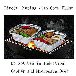 TBUY ROSE Aluminum Trays with Lids 9x9 for Serving Food Turkey Catering Disposable Aluminum Foil Pans for Baking Cakes, Bread, Meatloaf, Lasagna, 30 Pack Sliver 9x9x2