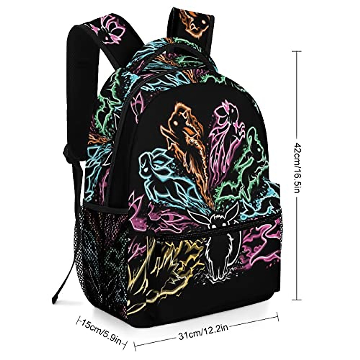 Hhsghhhd Anime Go Eev-ee Evolutions Backpack Versatile Stylish Multifunctional Anime Bag- for Work Leisure