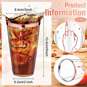 Yaomiao 50 Pcs16 oz Bachelorette Party Cups Ring Finger Reusable Cups Bridal Favors Cups for Bridal Shower Engagement Bridal Shower Favors for Cold Drinking, Events, Parties