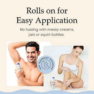 Razor Bump Stopper Solution for Ingrown Hair Skin Care Treatment for Face, Neck, Bikini Area, Legs and Underarm Area After Shave Serum Roll-On for Men and Women With Salicylic Acid, Glycolic Acid