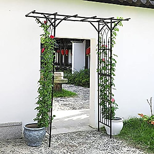 205×40×210cm Garden Arch Trellis Arbor Metal Tubular Frame Archway Support Rose Arbor,Wedding Pergola Gazebo