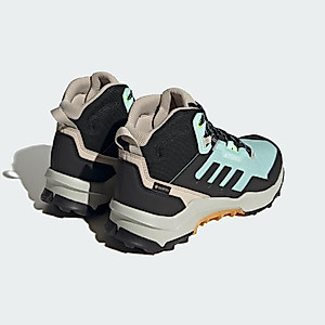 adidas Women's Terrex AX4 Mid Gore-Tex Sneaker, Semi Flash Aqua/Core Black/Preloved Yellow, 11