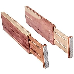 Dr. Organizer Cedar Expandable Drawer Divider Set, USA Patented Design, 2 Pack