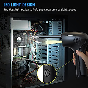 Compressed air Duster, BEICHEN air Blower Keyboard Cleaner kit, 45000RPM Electric air Duster Reusable air Duster Effective Replace for Compressed Air Can, 2 Speed Adjust, 6000mAh 10w Fast Charging