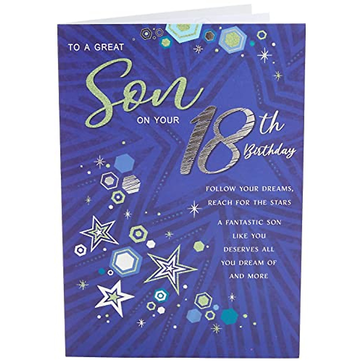 Modern Milestone Age Birthday Card 18th Son - 9 x 6 inches - Regal Publishing