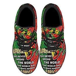 Proud Africa History Shoes for Men Women Running Sneakers Breathable Casual Sport Tennis Shoes Gift for Him Her Black Size 11.5