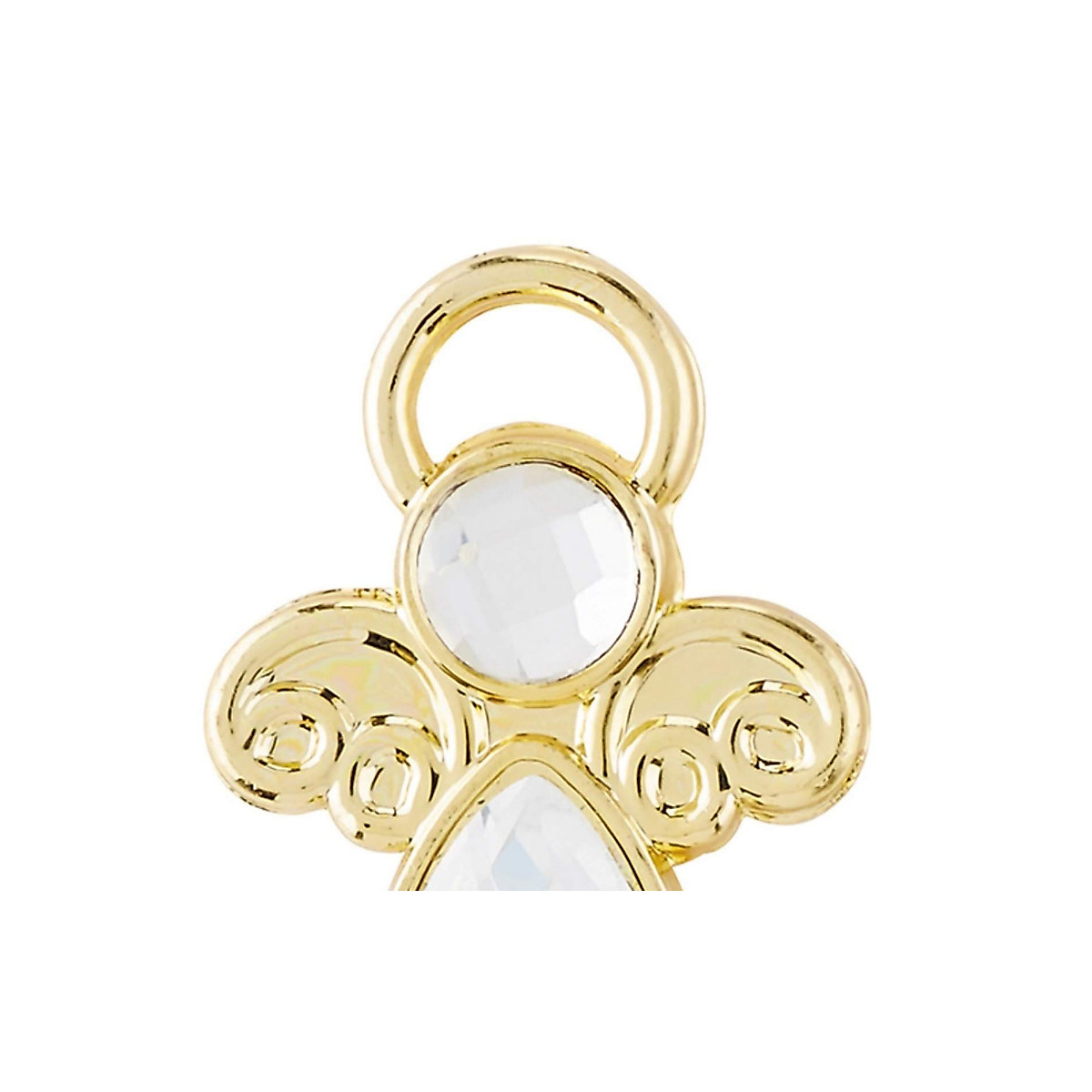 Gold Toned Glass Angel Lapel Pins, 1 Inch, Pack of 5