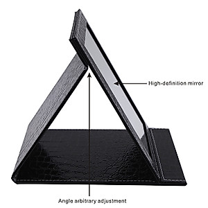 Famiry Portable Folding Vanity Mirror for Bedroom Cosmetic Dresser, Makeup Mirror with Leather Cushioned Cover for Travel