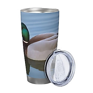 jshmgchw 3d Mallard Ducks 20oz Tumbler, Car Cup With Lid And Straw, Spill-Proof, Stainless Steel Double Wall Vacuum Insulated Reusable Coffee Travel Mug, For Cold Drinks, Hot Beverage