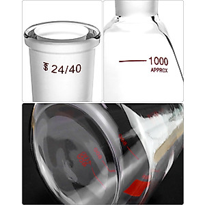 QWORK 250ml Glass Buchner Filtering Funnel and 1000 ml Erlenmeyer Flask, Thick Wall Flask with 24/40 Outer Joint