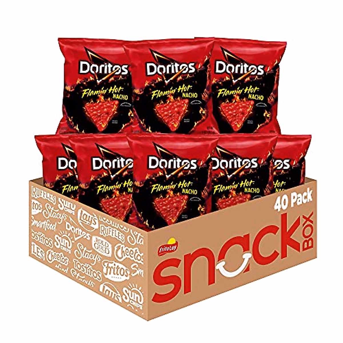Doritos Flamin' Hot Nacho Flavored Tortilla Chips, 1oz Bags (40 Pack)