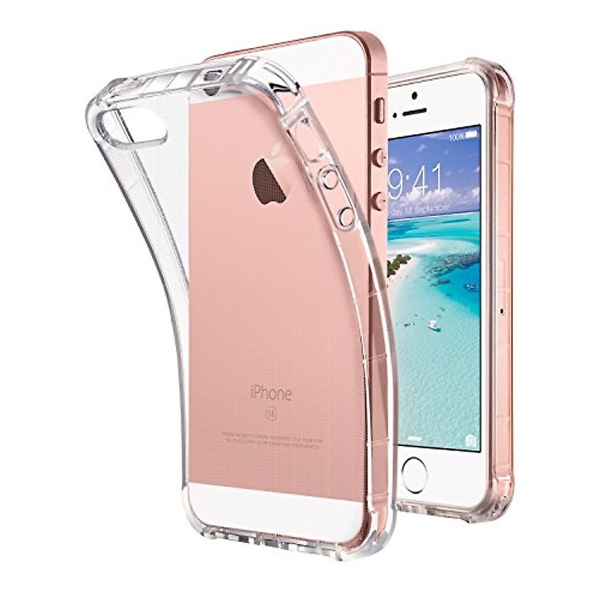 ULAK iPhone SE Case Clear (2016 Edition), iPhone 5s case, iPhone 5 case, Clear Slim Fit 5/5S/SE Case with Transparent Flexible Soft TPU Bumper Shock-Absorption Cover -Retail Packaging - HD Clear