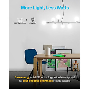 Sunco Lighting - 12 Pack Vanity Globe Light Bulbs G25 LED for Indoor Mirror Living Area, CRI92 2700K Soft White, Dimmable 450 Lumens, 6W, E26 Base, Round Frosted Classic Ambient Decorative Bulb - UL