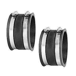 POWERTEC 70149-P2 4 Inch Dust Control Flex Cuff with Steel Hose Clamps, Hose Connector Rubber Cuff Coupler for Woodworking Dust Collection Fittings, Dust Collector Accessories & Machinery, 2 pack