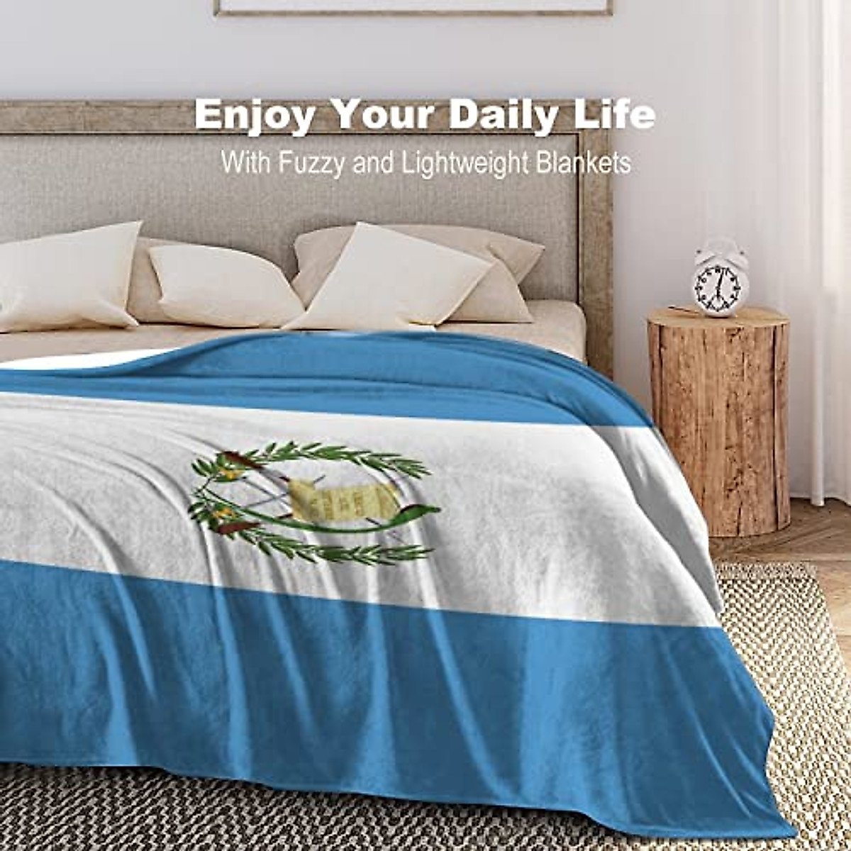 Ditooms Guatemala Flag Blanket, Country Flag Throws, Plush Super Soft Warm Flannel Blanket for Couch Bed Sofa Cover Chair - Great Gift for Friend Men Women 30"x40"
