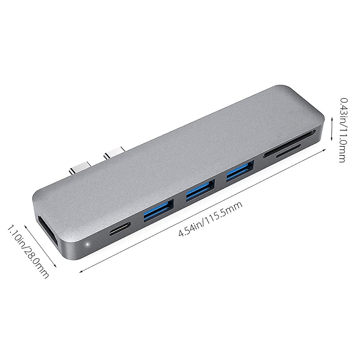 Adapter for MacBook Pro/Air M1 2022/2021/2020, 7 in 2 USB-C Hub with 4K HDMI, Thunderbolt 3(100W PD), USB-C & 2 USB 3.0, SD/TF Card Reader, Type C Dongle for MacBook Pro Air 13" 15" 16" (D)