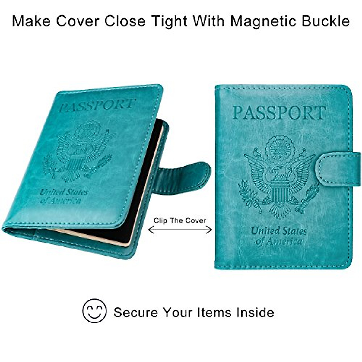 WALNEW Passport Holder Cover Case RFID Passport Travel Wallet, Blue