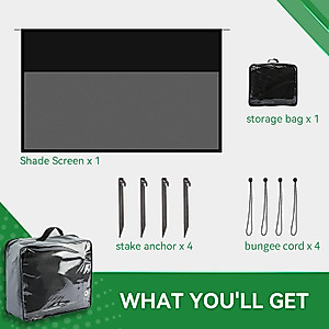 RVINGPRO RV Awning Shade Screen with Zipper 9' x 15'3'', 600D Oxford Top + Mesh Bottom, RV Sun Shade Screen for Awning, RV Shade Complete Kits for Trailer Camper