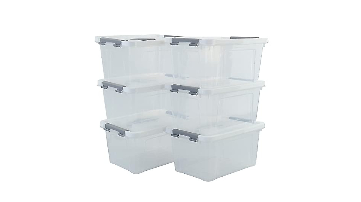 Ramddy Clear Plastic Bins with Lid | 5-Liter Stackable Storage Packs