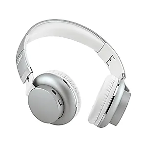 Coby Wireless On-Ear Headphones Bluetooth 5.0 Virtual Assistant Support Portable Folding with Microphone, Music and Call Controls, FM Radio, 6 Hour Battery Life, 33 Feet / 10 Meter Range (Silver)