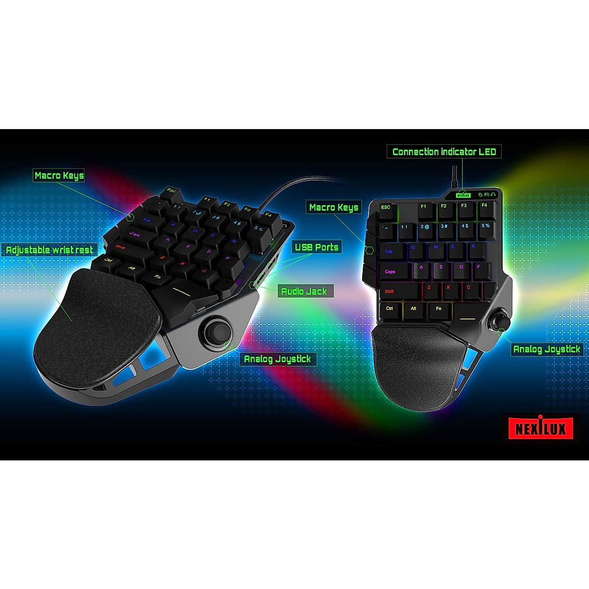 NEXiLUX Pro Gaming Keyboard and Mouse Combo Compatible with PlayStation 4, PlayStation 3, Xbox One, Xbox 360, Switch, Switch Lite and PC, NXL-95237
